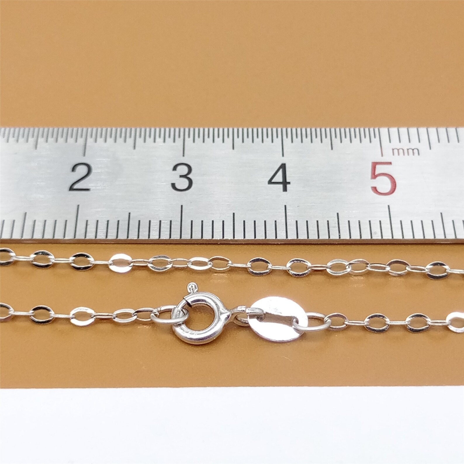 Sterling Silver Dapped Cable Chain W/ Rhodium Plated 925 - Etsy