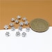 5 Sterling Silver Rose Flower Beads 2-sided, 925 Sterling Silver Rose ...