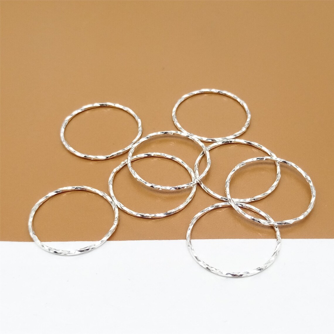 15 Sterling Silver Sparkle Jump Rings Closed Jump Ring 16mm | Etsy