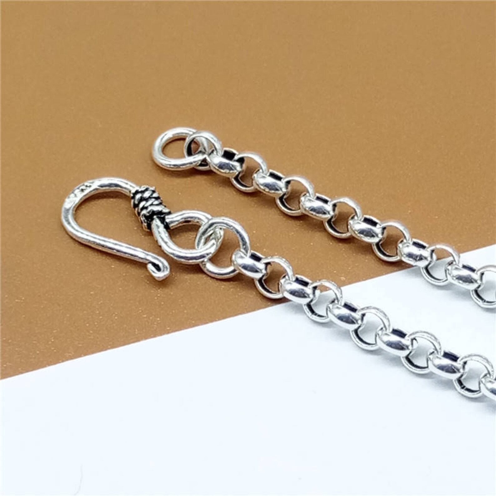 Sterling Silver Rolo Chain 4mm Rolo Necklace Chain Belcher | Etsy