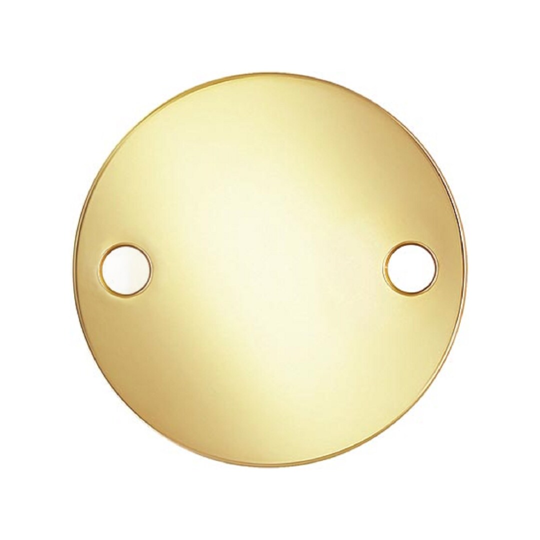 14K Gold Filled Blank Disc Charm W/ 2 Holes, Gold Filled Round Tag ...