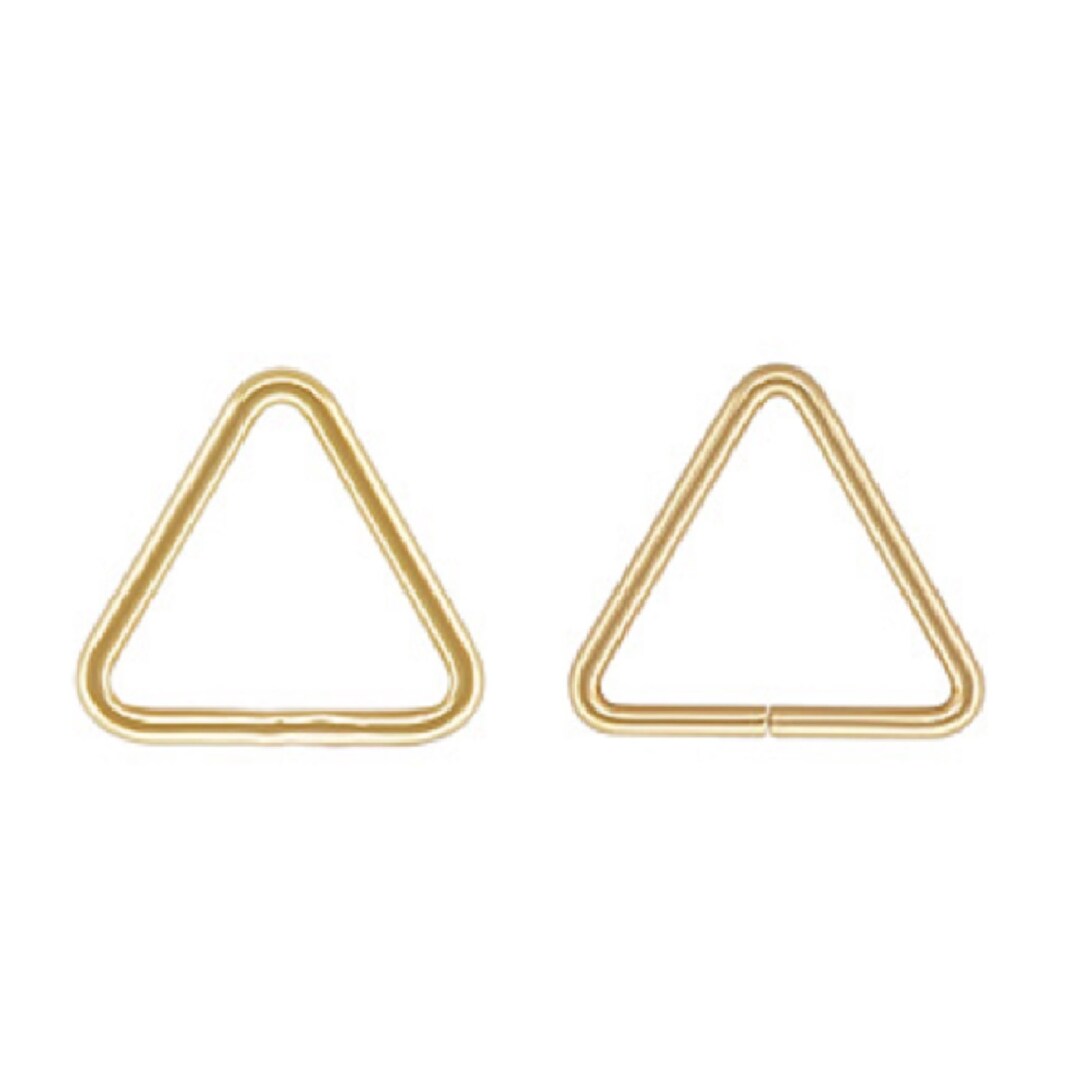 14K Gold Filled Triangle Jump Rings, Gold Filled Plain Triangle Jump ...