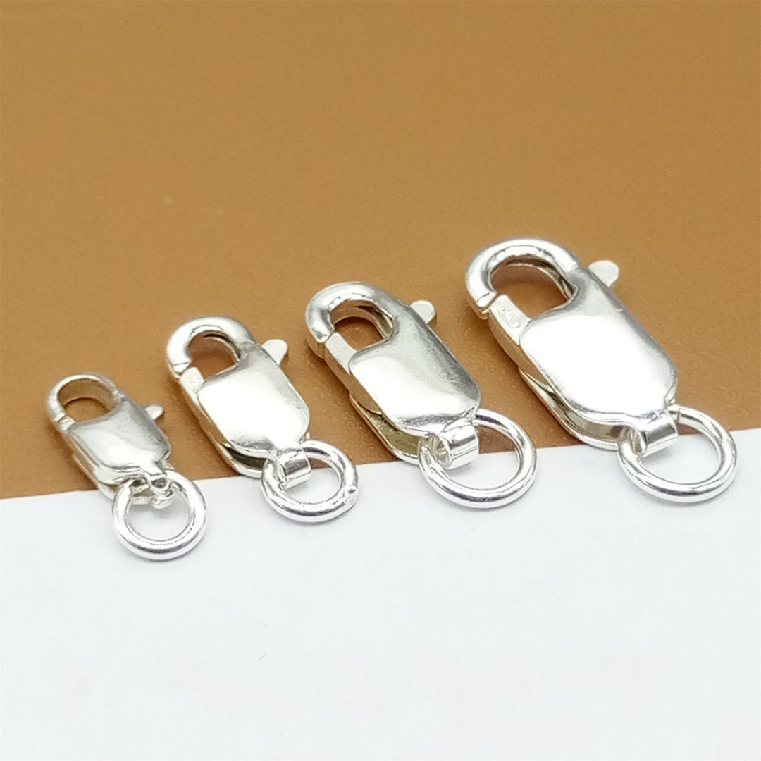 10 Sterling Silver Lobster Clasps Closed Jump Ring, 925 Silver ...