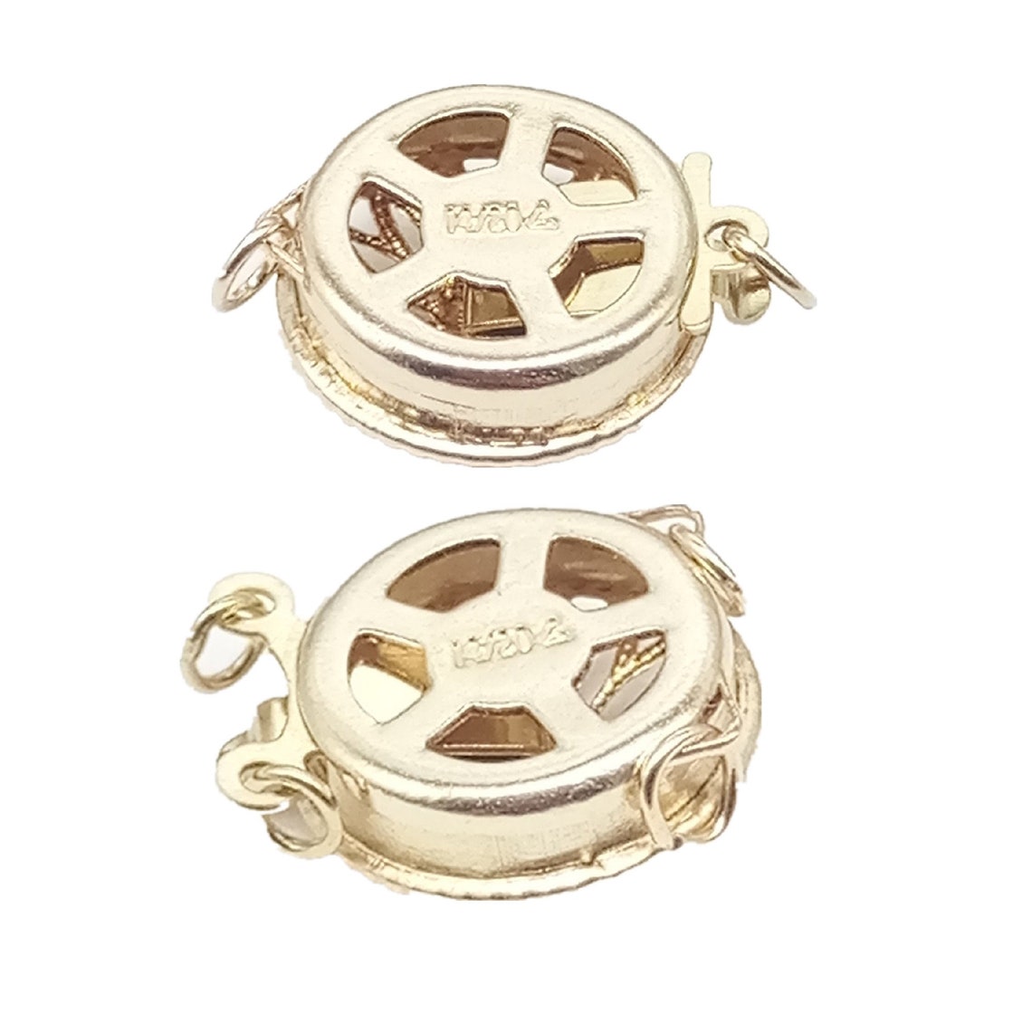 14K Gold Filled Round Filigree Pearl Clasp 12mm Single Two Strand, 12mm ...