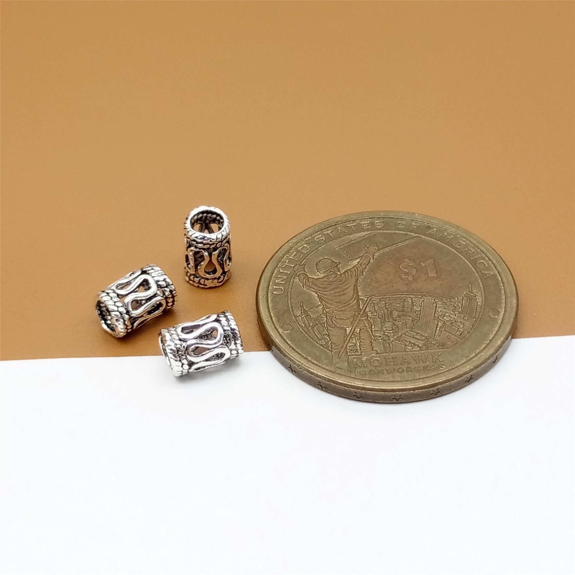 10 Sterling Silver Spiral Spacer Beads 3mm Hole 925 Silver - Etsy