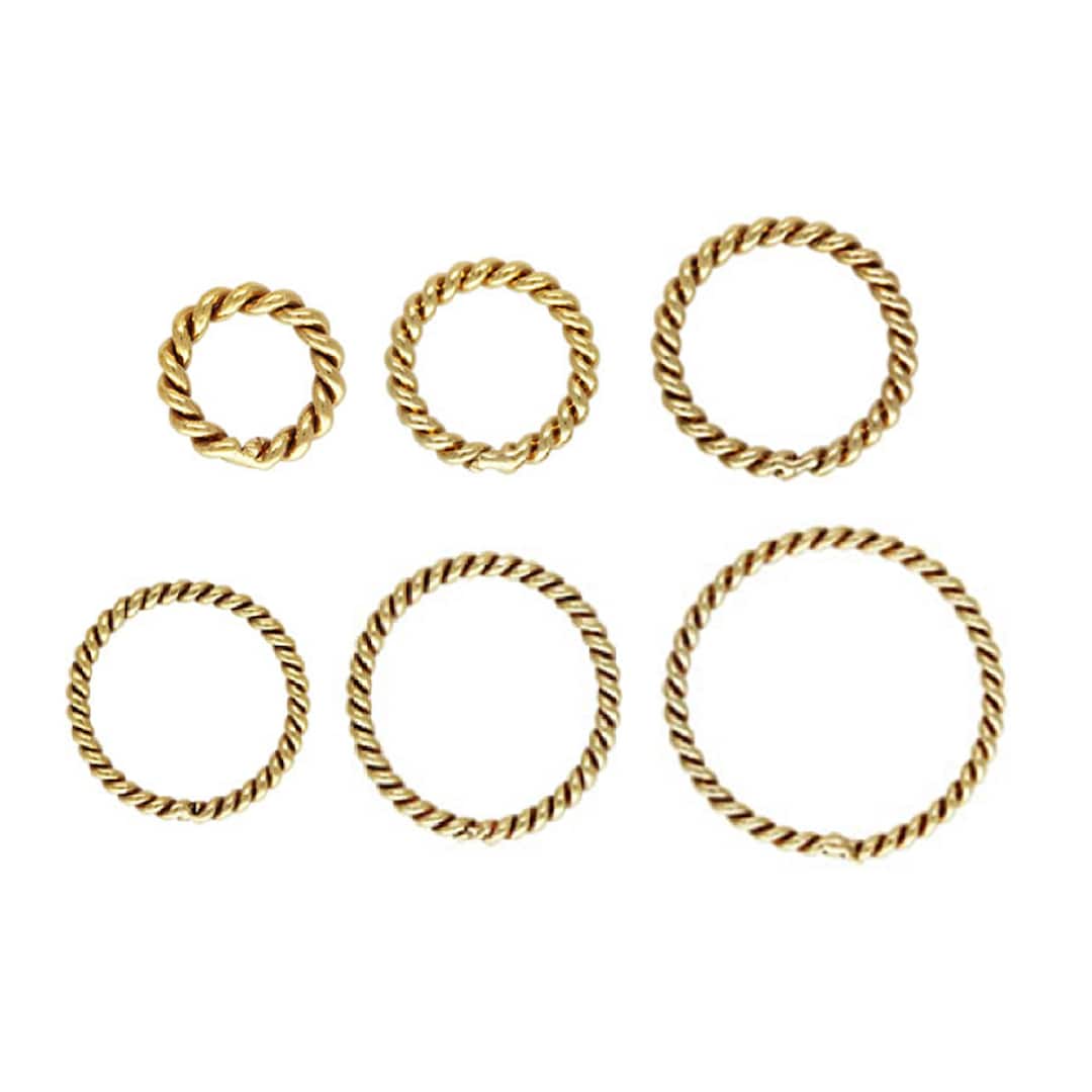 14K Gold Filled Twisted Jump Rings, Gold Filled Coiled Jump Ring ...