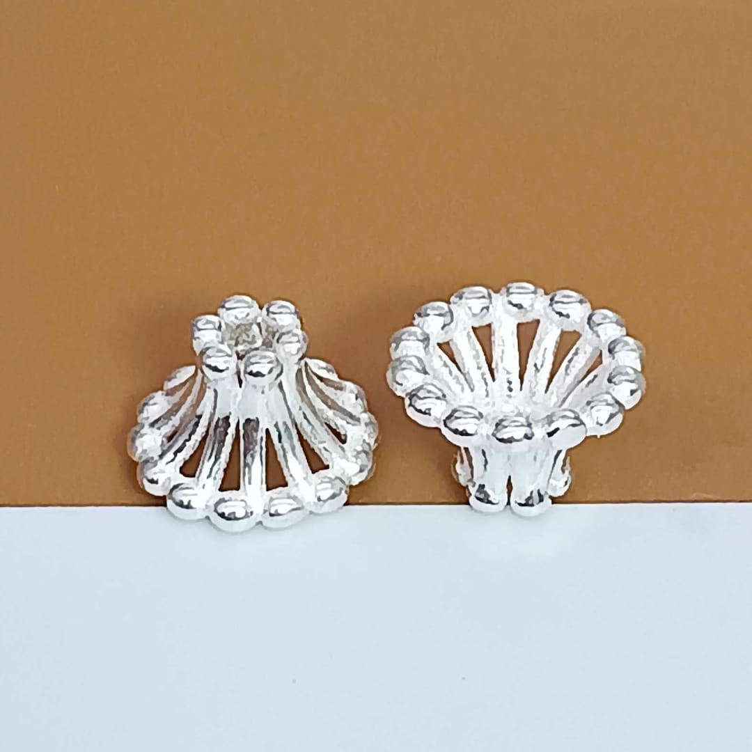10 Sterling Silver Flower Bead Caps, 925 Sterling Silver Cone Bead Cap ...