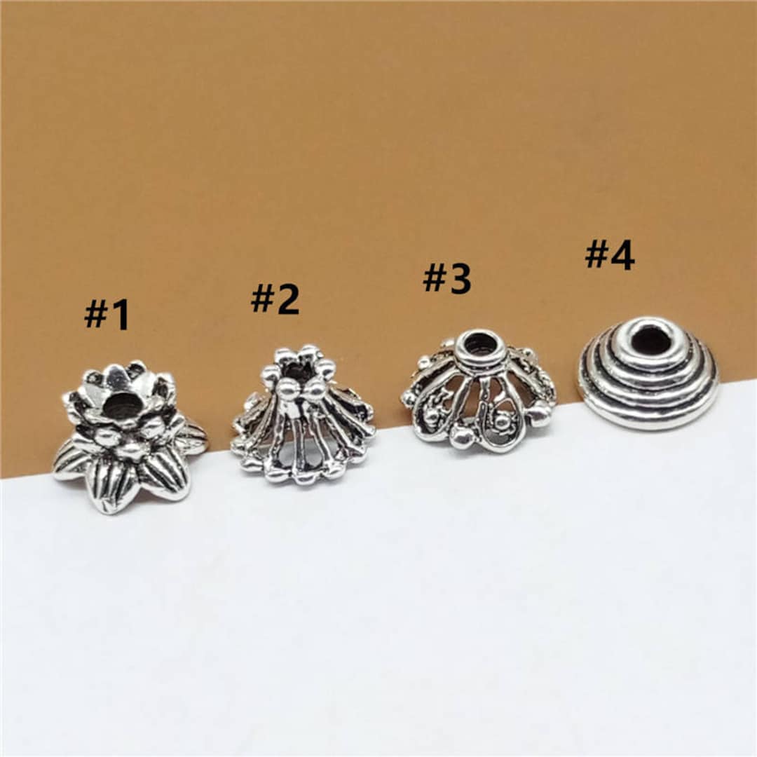 Sterling Silver Bead Caps, 925 Stering Silver Bead Caps for Bracelet ...