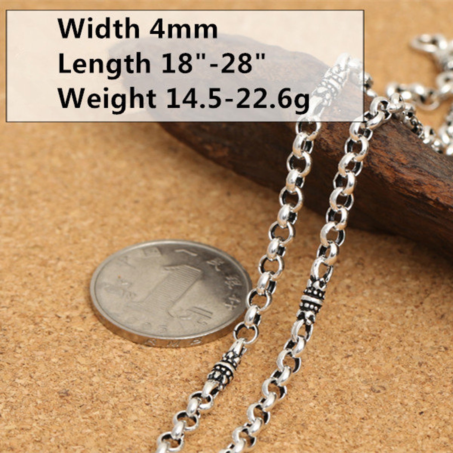 Sterling Silver Rolo Chain Vintage 925 Silver Rolo Chain - Etsy