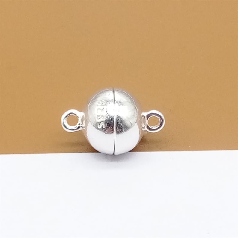 2 Sterling Silver Magnetic Clasps 925 Silver Round Ball | Etsy
