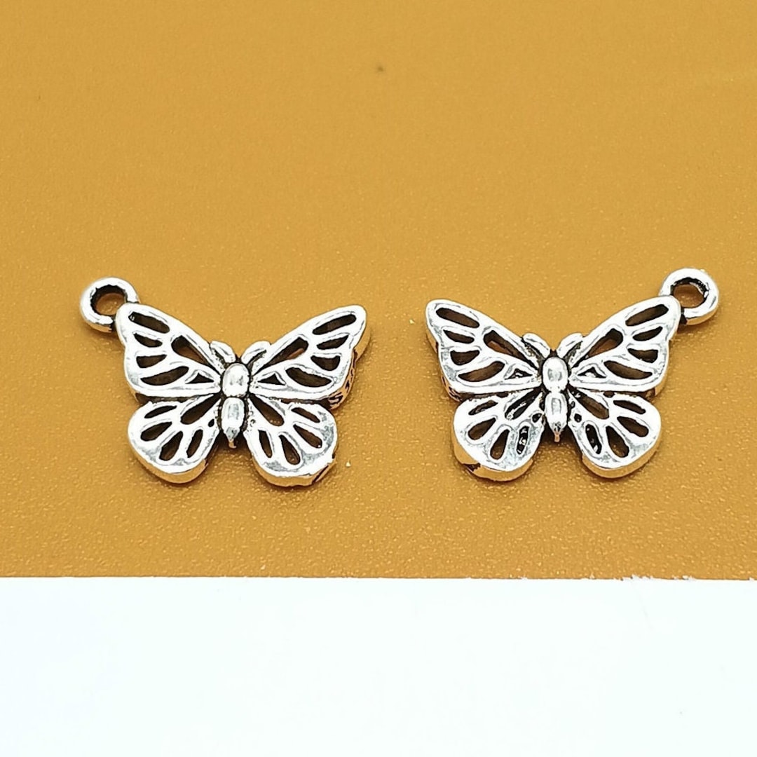 8 Sterling Silver Butterfly Charms, 925 Silver Butterfly Charms, Small ...