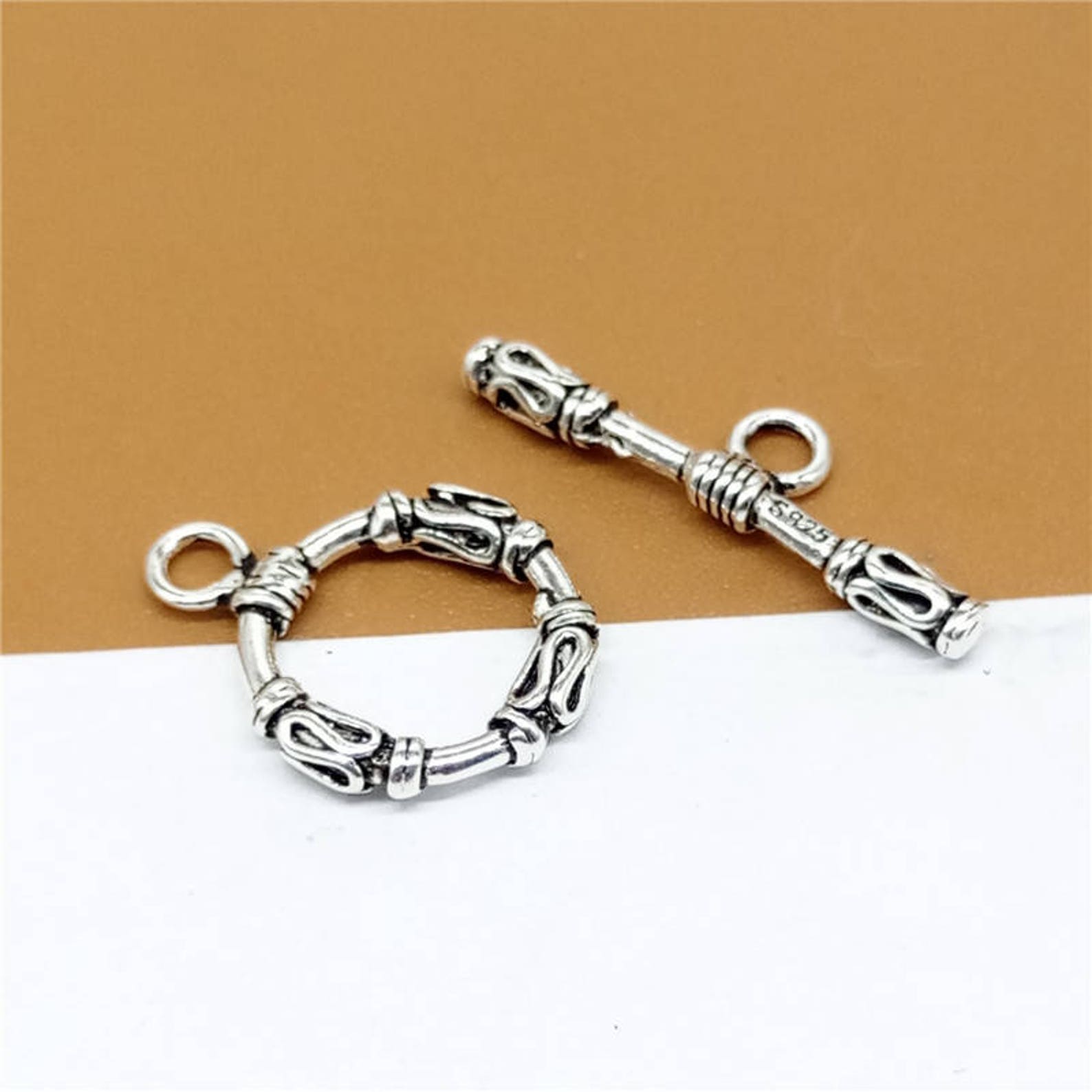 2 Sterling Silver Toggle Clasp, 925 Stering Silver Toggle Clasps, 925 ...