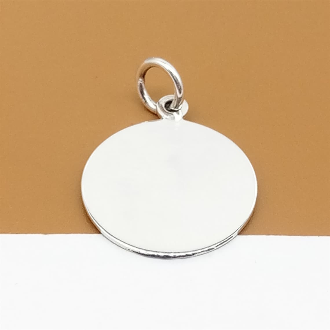 5 Sterling Silver Disc Charms Round Disc Charm 925 Silver - Etsy