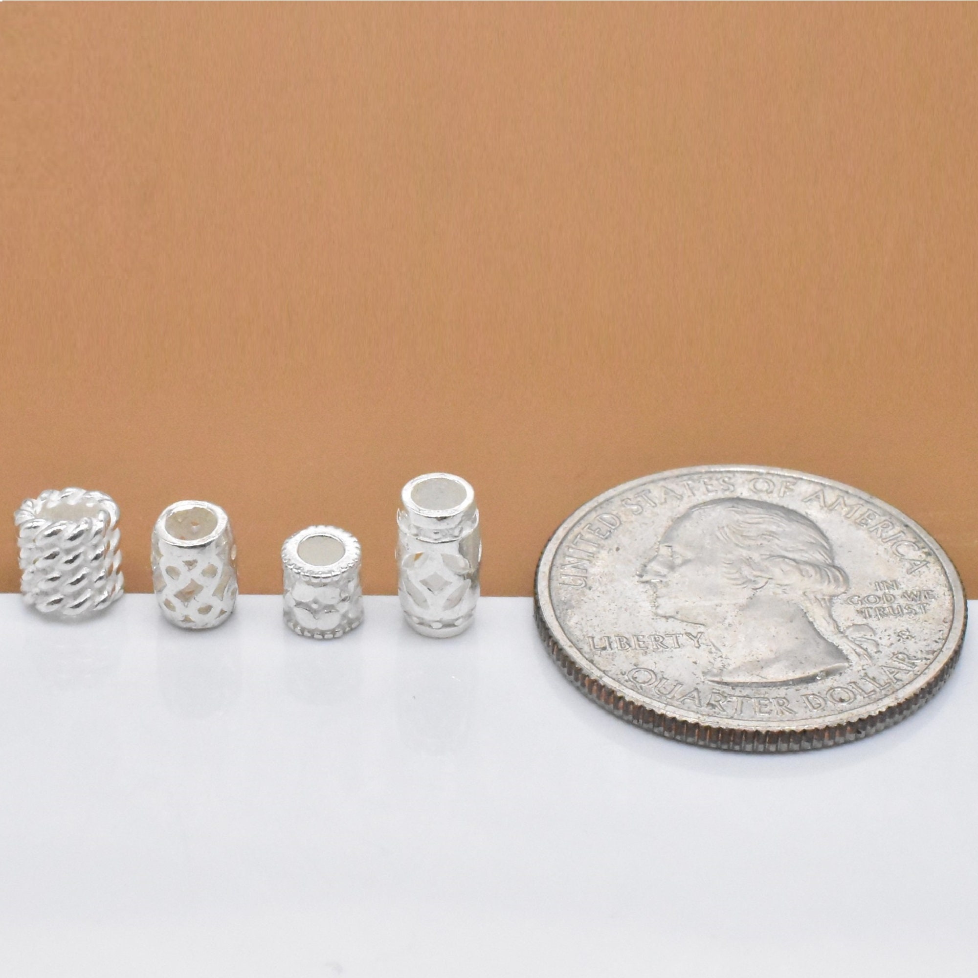 8 Sterling Silver Spacer Beads 925 Silver Chain Type Bead - Etsy