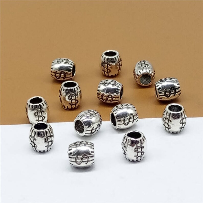 15 Sterling Silver Small Dollar Beads, 925 Silver Dollar Beads, Dollar ...