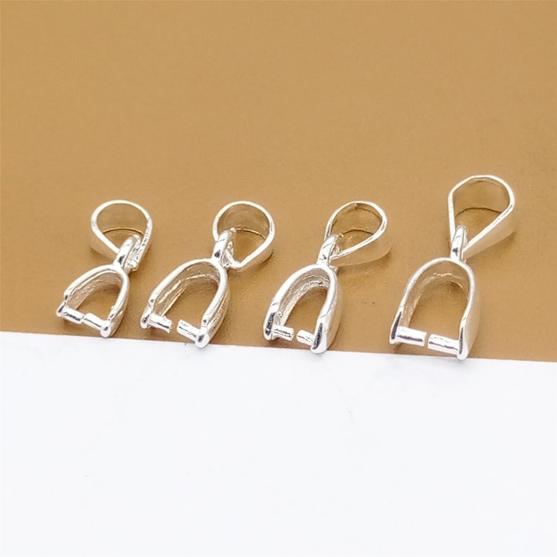 12 Sterling Silver Pinch Bails, 925 Sterling Silver Pinch Bails ...