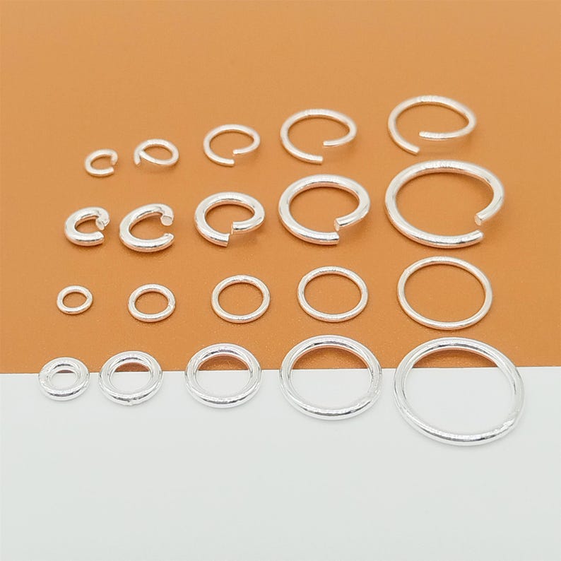Sterling Silver Open or Closed Jump Rings, 925 Silver Open Jump Ring ...