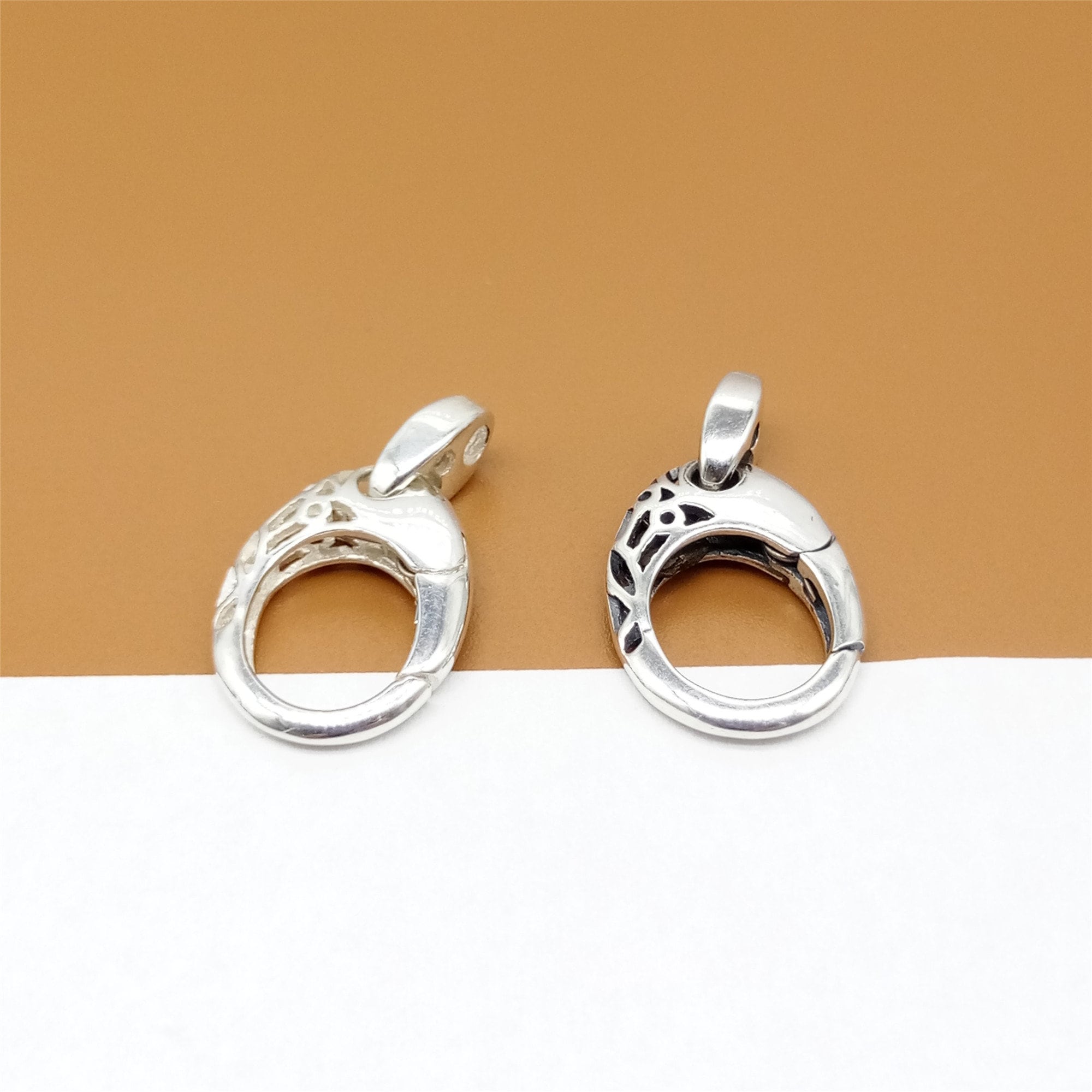 Sterling Silver Oval Push Clasp Gate Clasp 925 Silver Hinged - Etsy