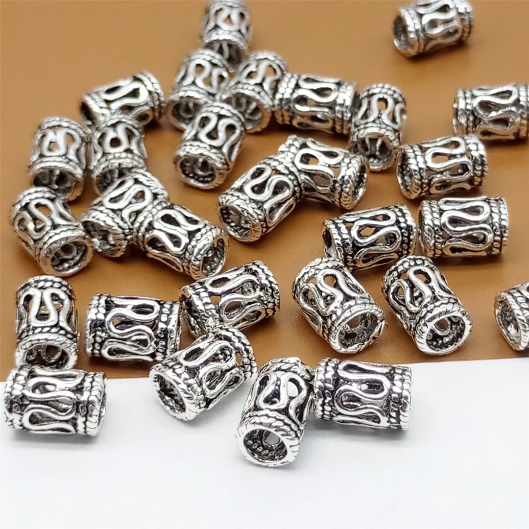 10 Sterling Silver Spiral Spacer Beads 3mm Hole, 925 Silver Beads for ...