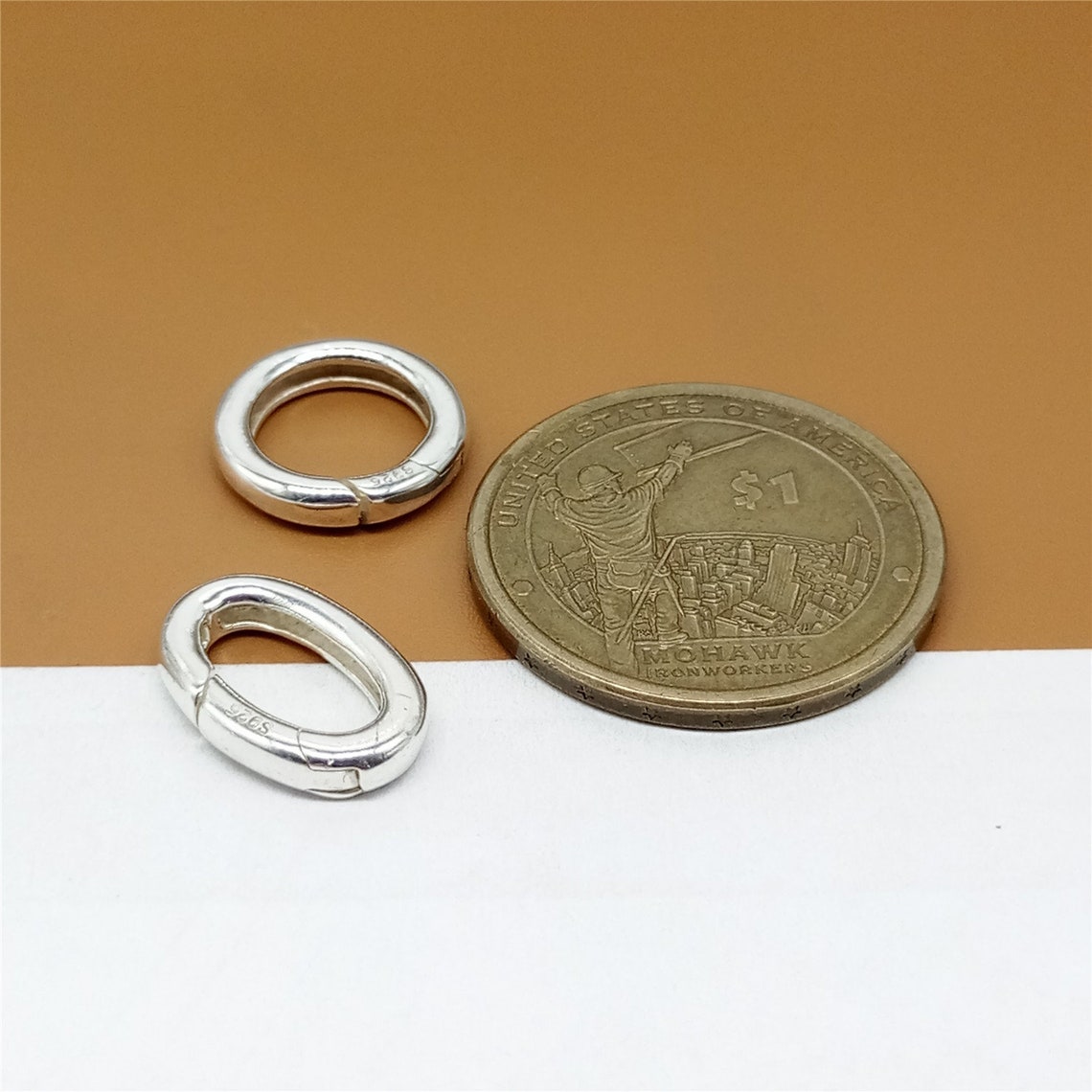 Sterling Silver Oval Clasp Circle Clasp for Bracelet - Etsy