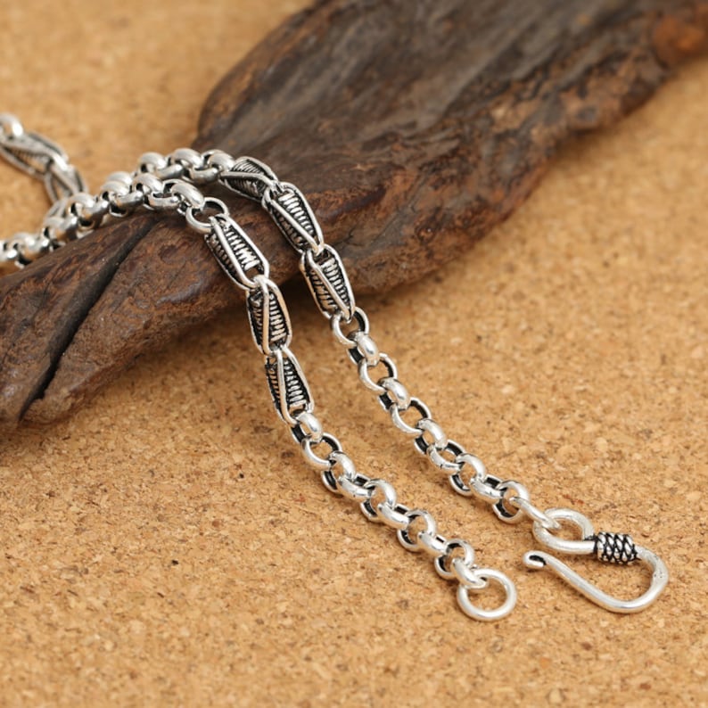 Sterling Silver Rolo Bail Chain Sterling Silver Belcher - Etsy