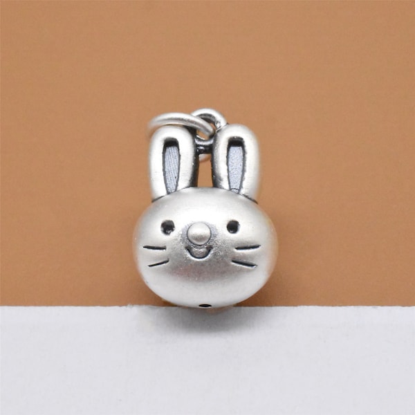 Silver Bunny Charm - Etsy