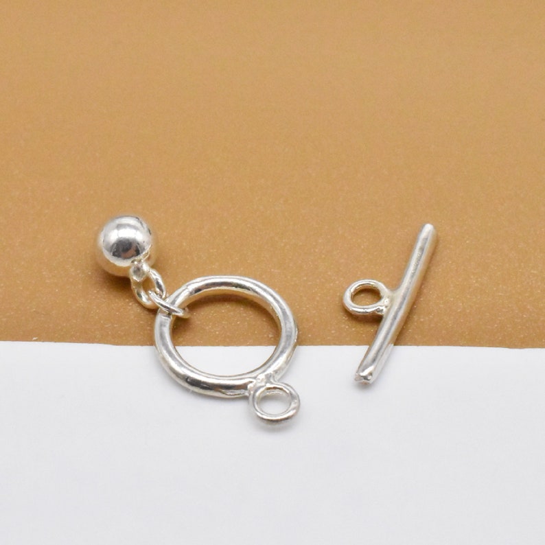 2 Sterling Silver Toggle Clasps, 925 Silver Toggle Clasps, Ball Drop ...
