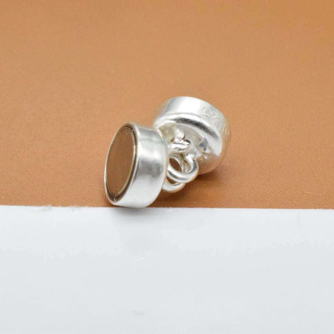 2 Sterling Silver Magnetic Clasps, 925 Silver Magnetic Clasps, Shiny ...