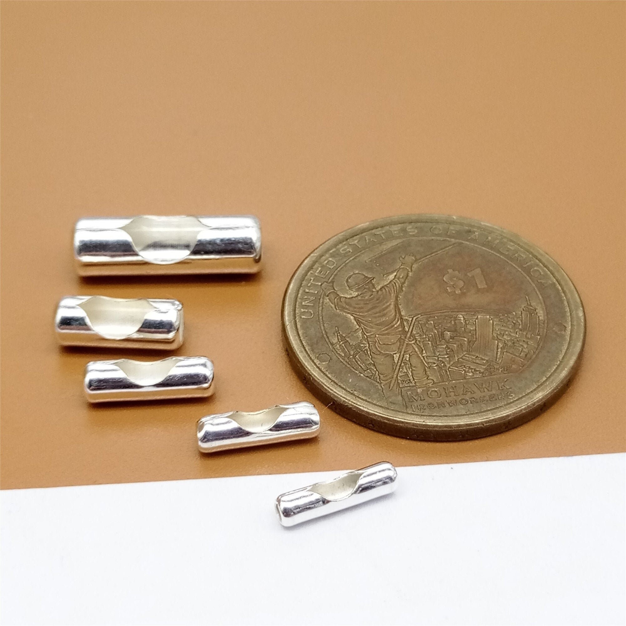 5 Sterling Silver Ball Chain Connector, Ball Chain Clasp, 925 Silver ...