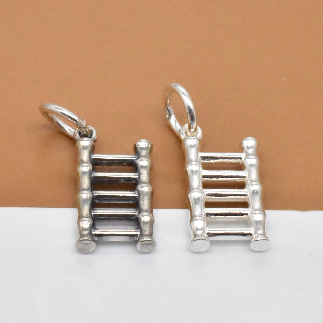 2 Sterling Silver Ladder Charms, 925 Silver Ladder Charms, Ladder ...