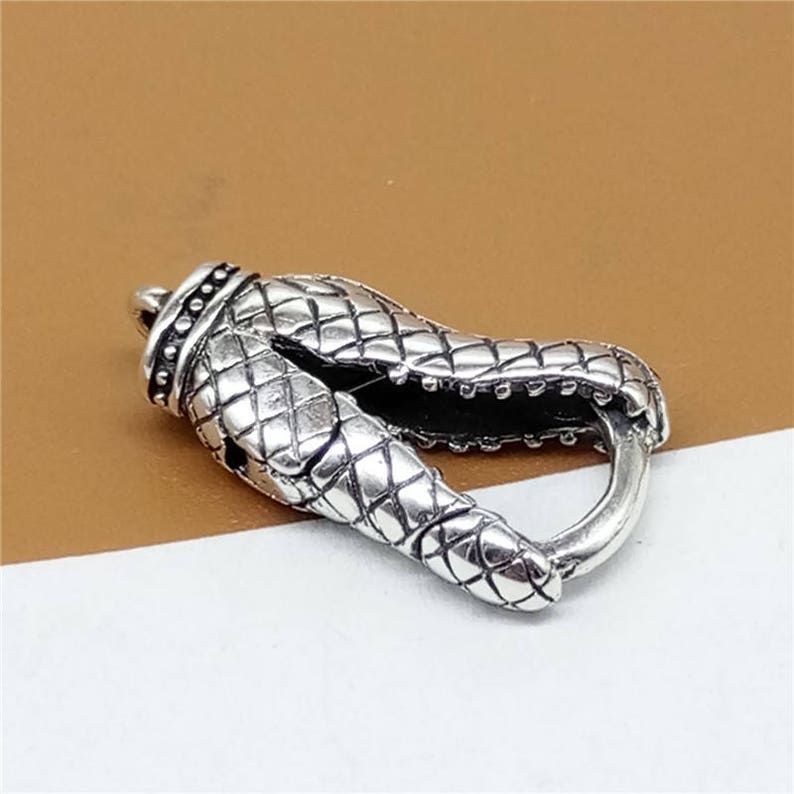 Sterling Silver Crocodile Push Clasp Alligator Hinged Ring - Etsy
