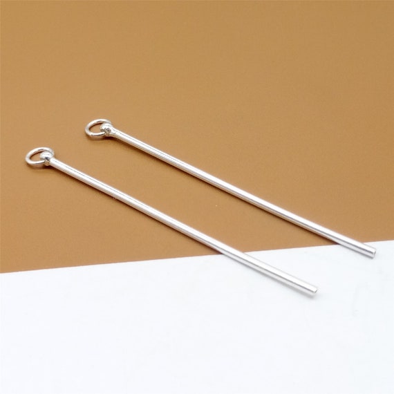 4 Pairs Sterling Silver Needle Stick Charms for Hollow Earring | Etsy