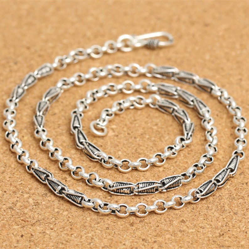Sterling Silver Rolo Bail Chain Sterling Silver Belcher - Etsy