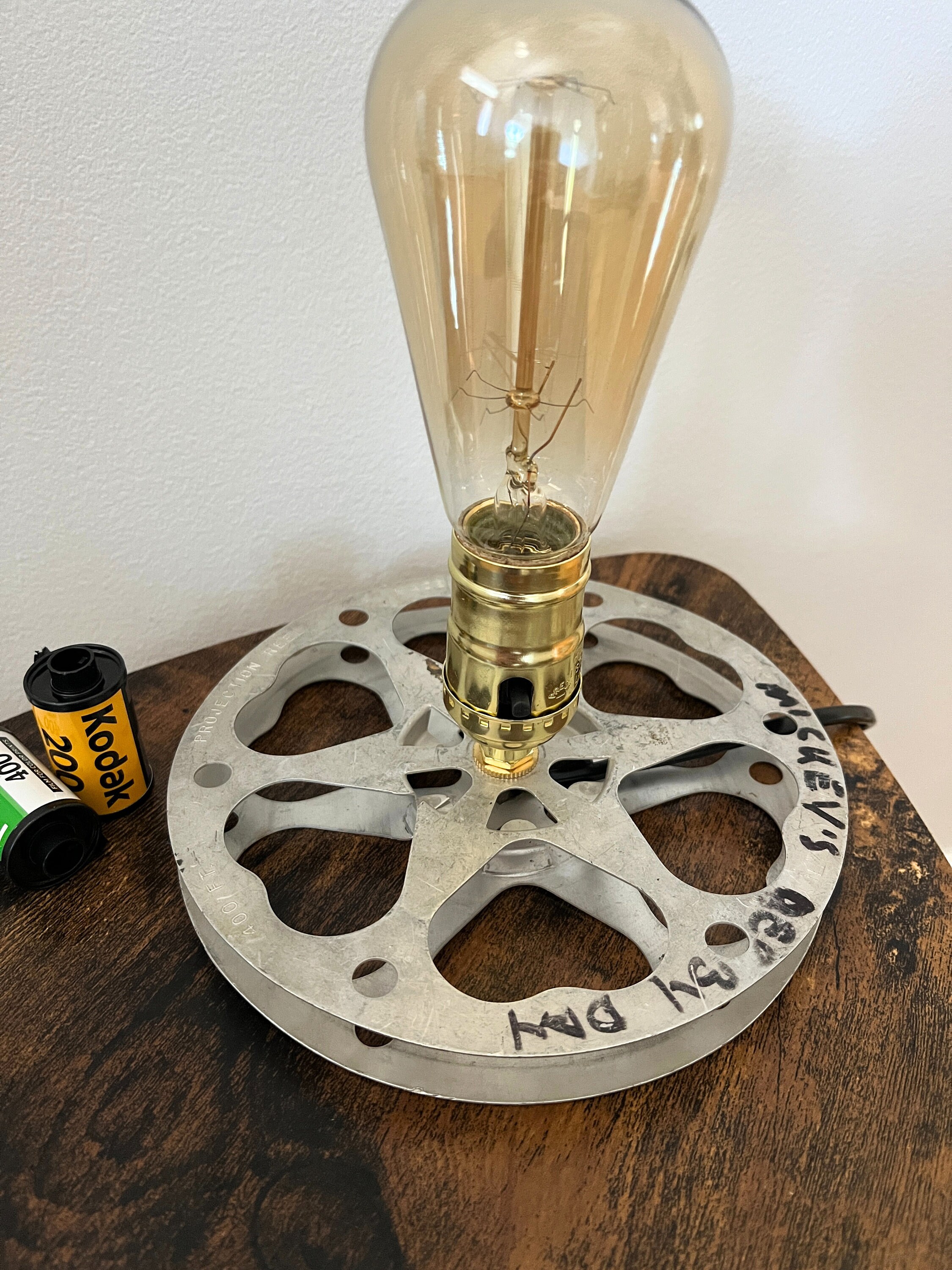 Silver Film Reel Small Lamp Desk Lamp Industrial Modern - Etsy