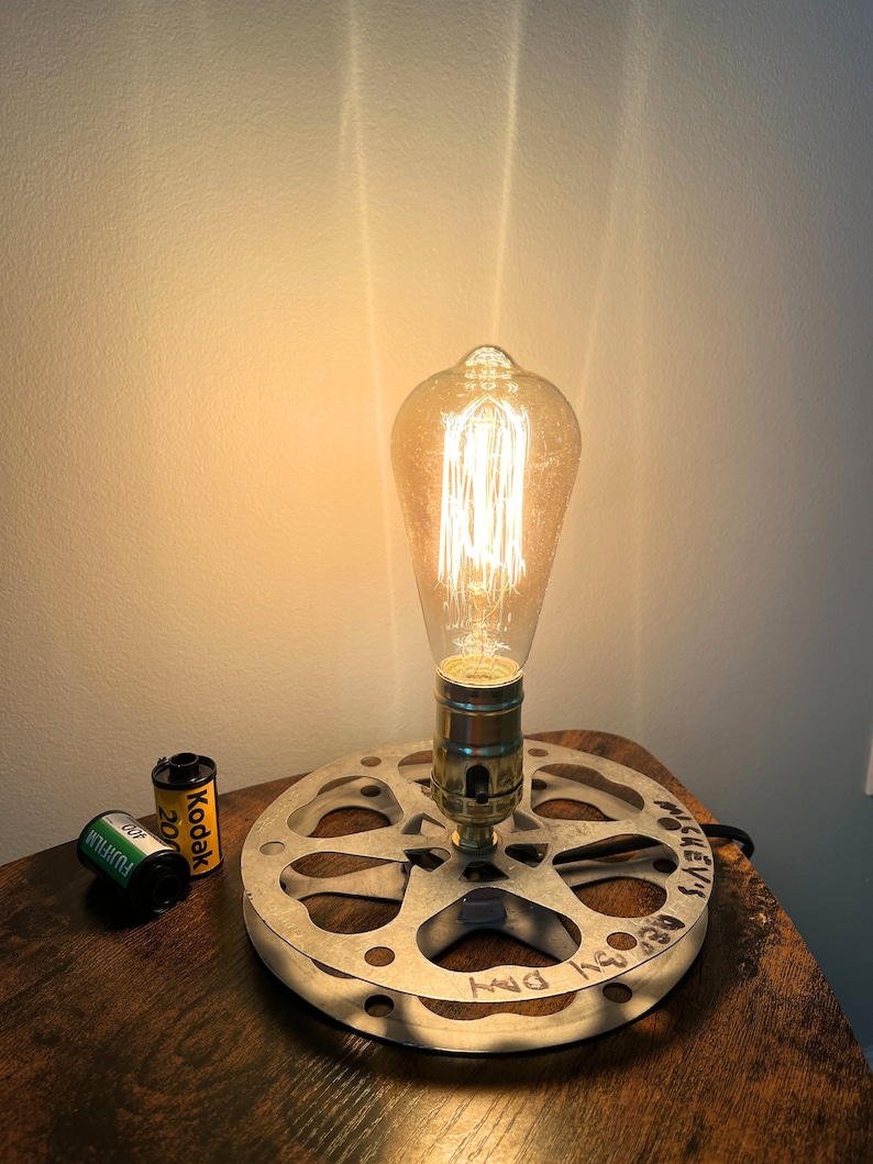 Silver Film Reel Small Lamp Desk Lamp Industrial Modern - Etsy