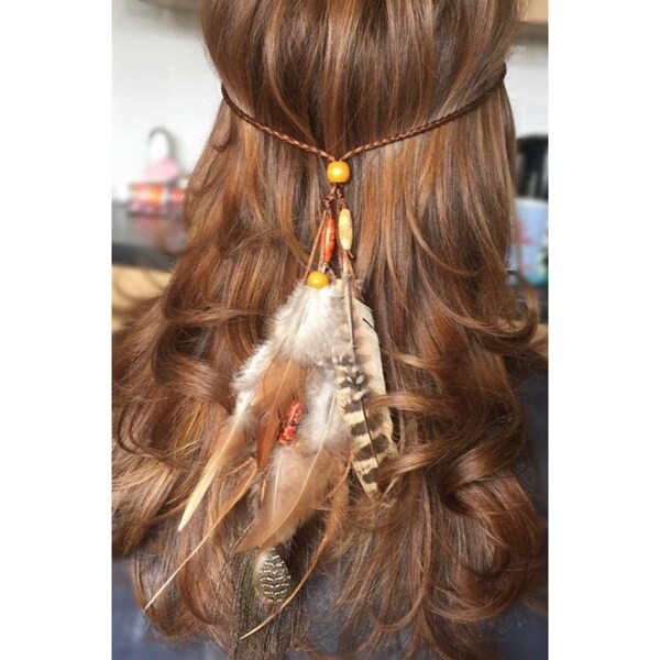 Feather Headband Boho - Etsy