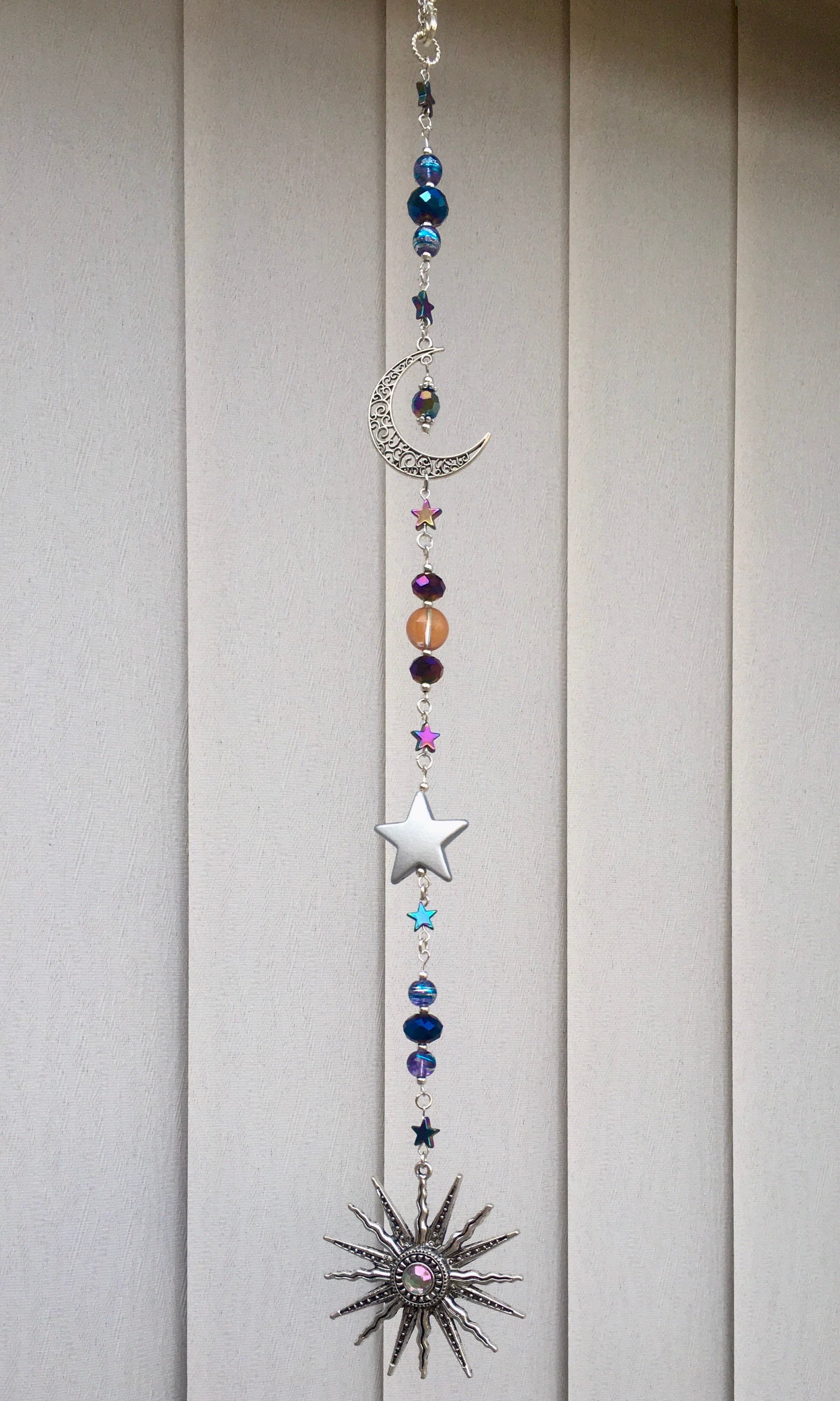 Handmade Sun Moon & Stars Sunburst Hanging Charm Gift | Etsy