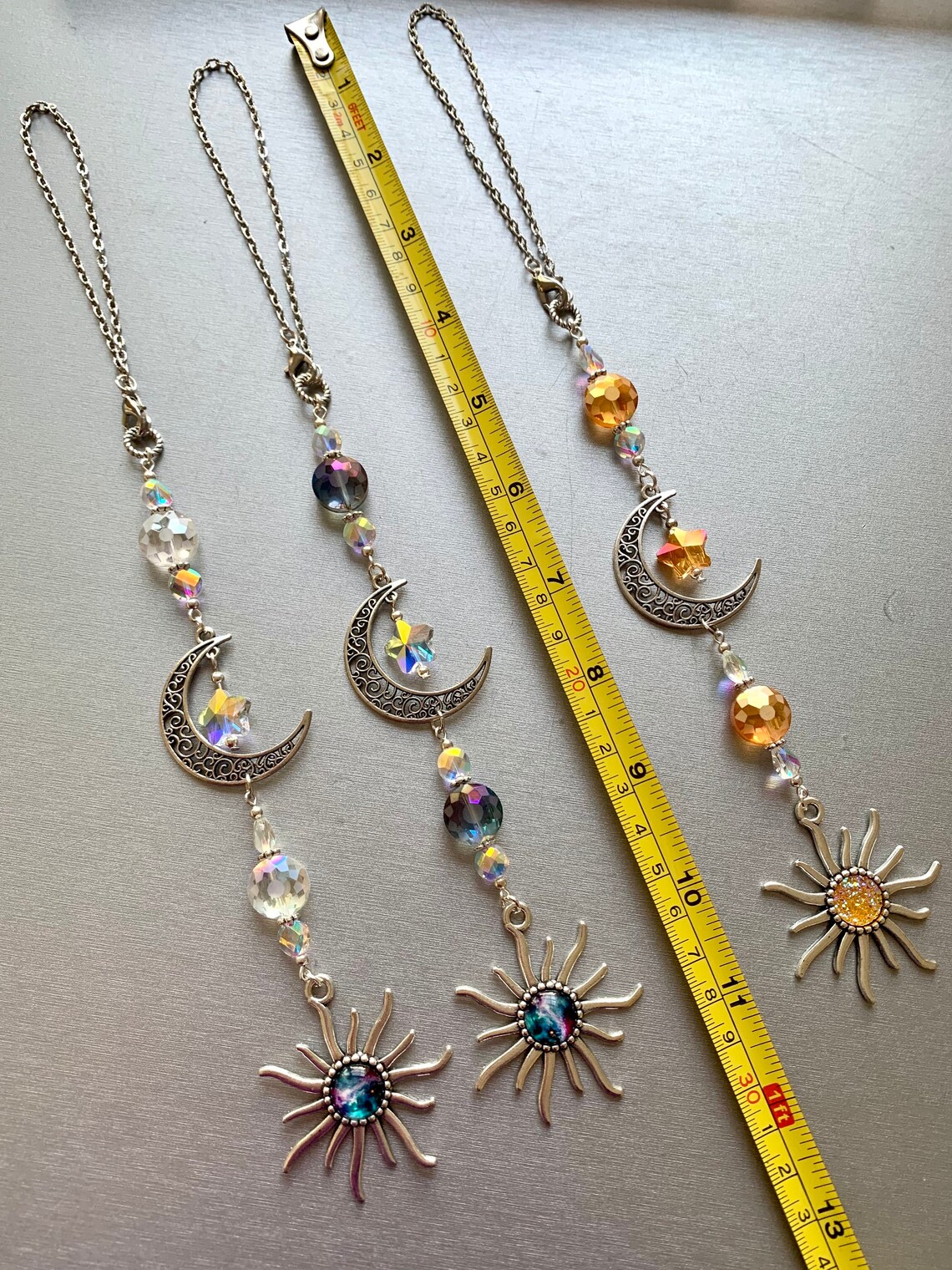 Aurora Borealis Sun Moon & Stars Suncatcher Hanging Charm - Etsy