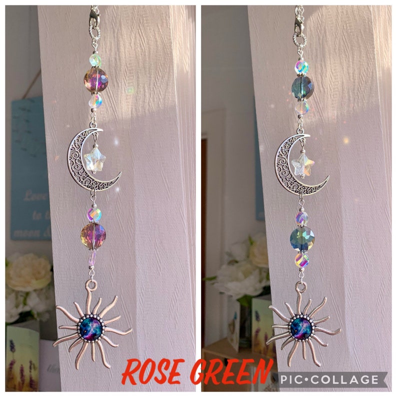 Aurora Borealis Sun Moon & Stars Suncatcher Hanging Charm - Etsy