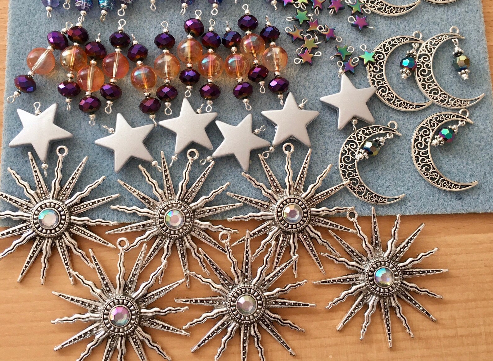 Handmade Sun Moon & Stars sunburst Hanging Charm Gift - Etsy UK