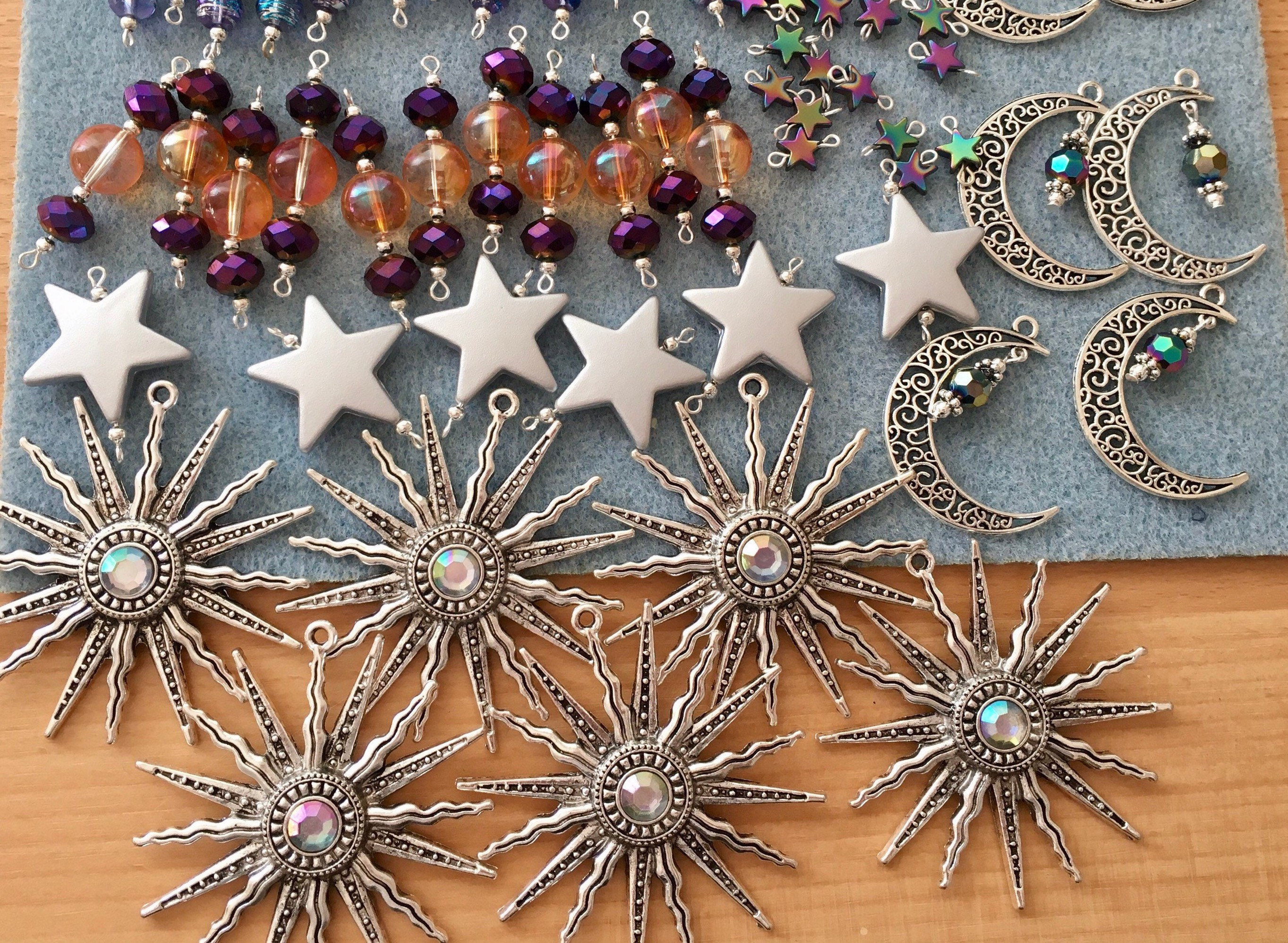 Handmade Sun Moon & Stars sunburst Hanging Charm Gift - Etsy UK