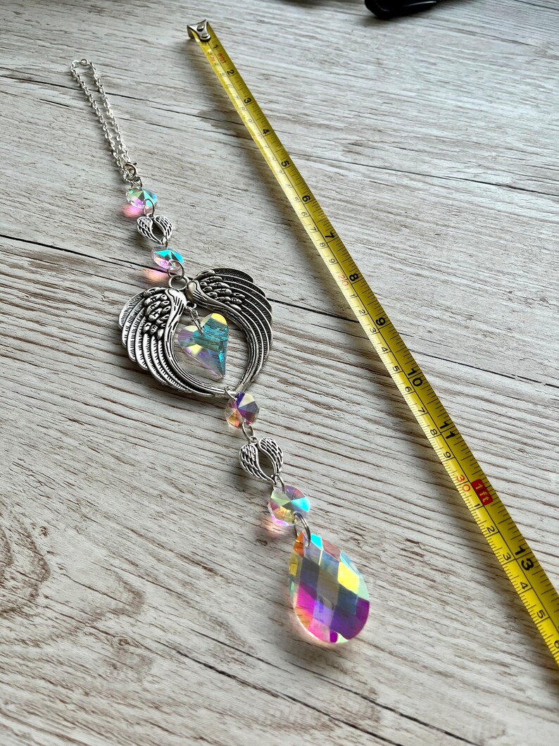 Angel Wings Crystal Suncatcher: Heart Prism Window Charm - Etsy UK