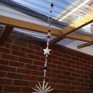 Handmade Sun, Moon & Stars ‘sunburst’ Hanging Charm, Gift, Astronomy ...