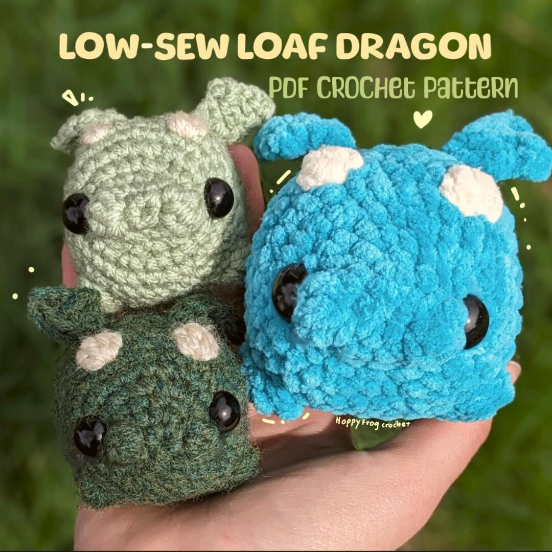 Cute Crochet Pdf Pattern for Low-sew Loaf Dragon! US Terms - Etsy