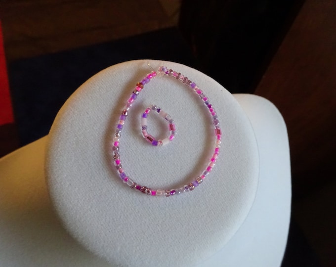 Pink and Violet Barbie Necklace and Bracelet (DA1) - Etsy