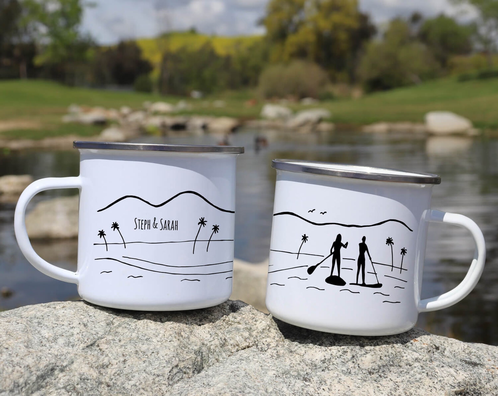 Paddle Board Custom Name Mug, SUP Couple Beach Themed Decor, Best ...