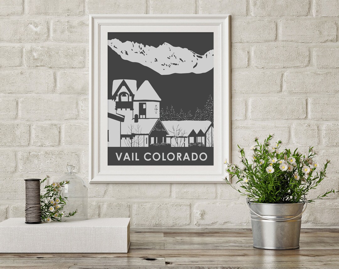 Vail Colorado Art Print Vail CO Art Ski Art Print Gifts for Skiers ...