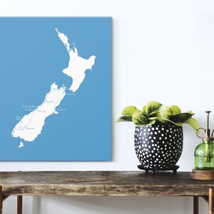 New Zealand Map Minimalist Canvas Print, Travel Lover Gift for ...