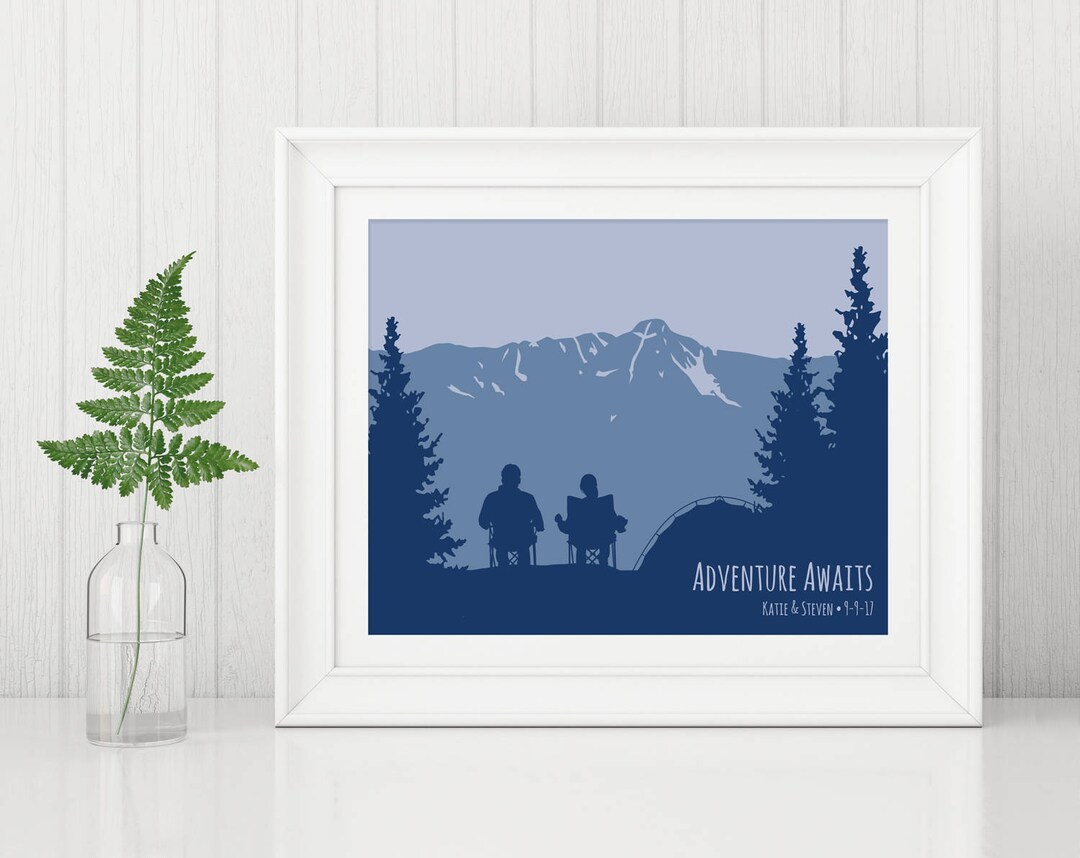 Adventure Awaits Couple Engagement Gift Camping Camping - Etsy