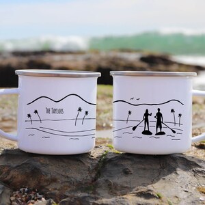 Paddle Board Custom Name Mug, SUP Couple Beach Themed Decor, Best ...